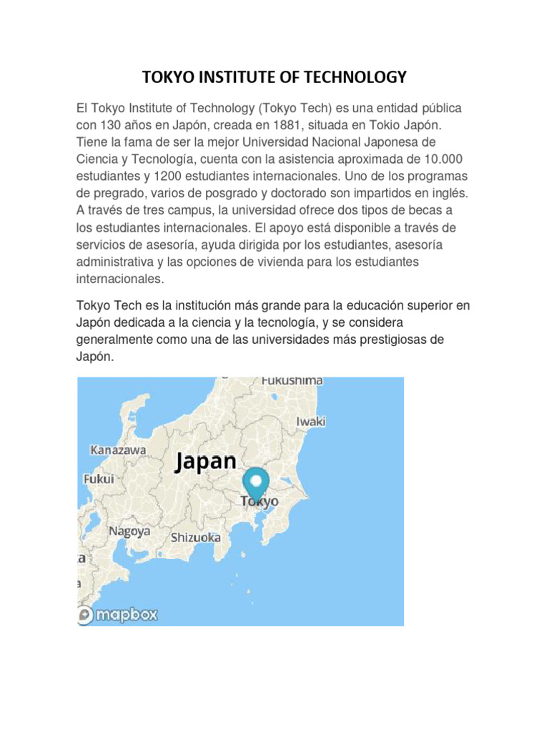Tokyo Tech: Ciencia y Tecnología en Japón | PDF | Ingeniería | Tokio