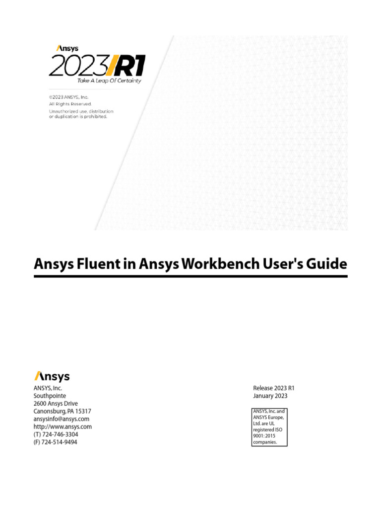 Ansys Fluent in Ansys Workbench Users Guide | PDF
