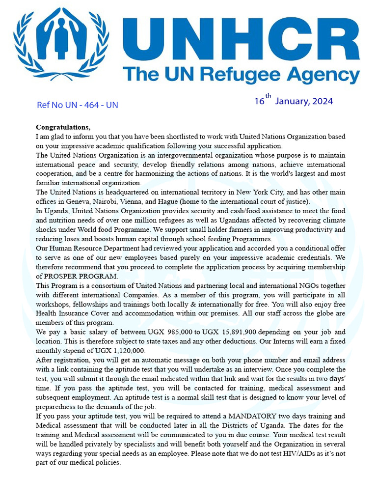UN Job Offer and Application Process | PDF | United Nations ...