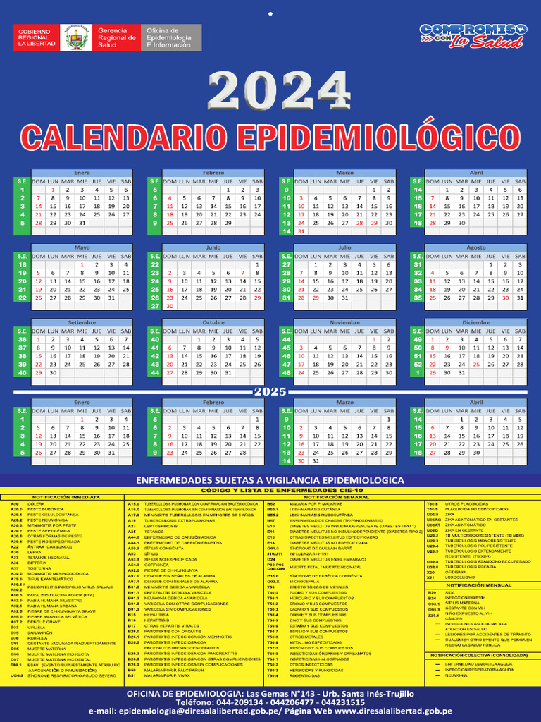 Calendario Epidemiologico-2024 - Curvas | PDF