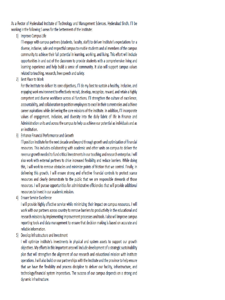 Plan As A Rector | PDF