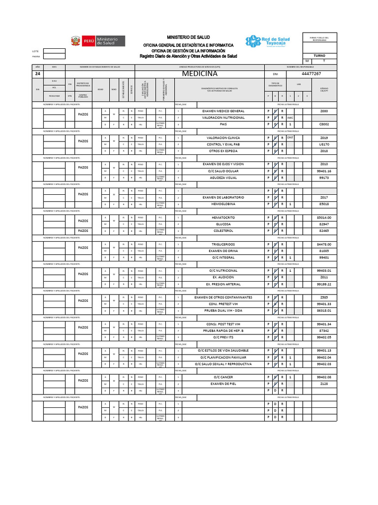 His de Adulto Imprimir | PDF | Medicina | Cuidado de la salud