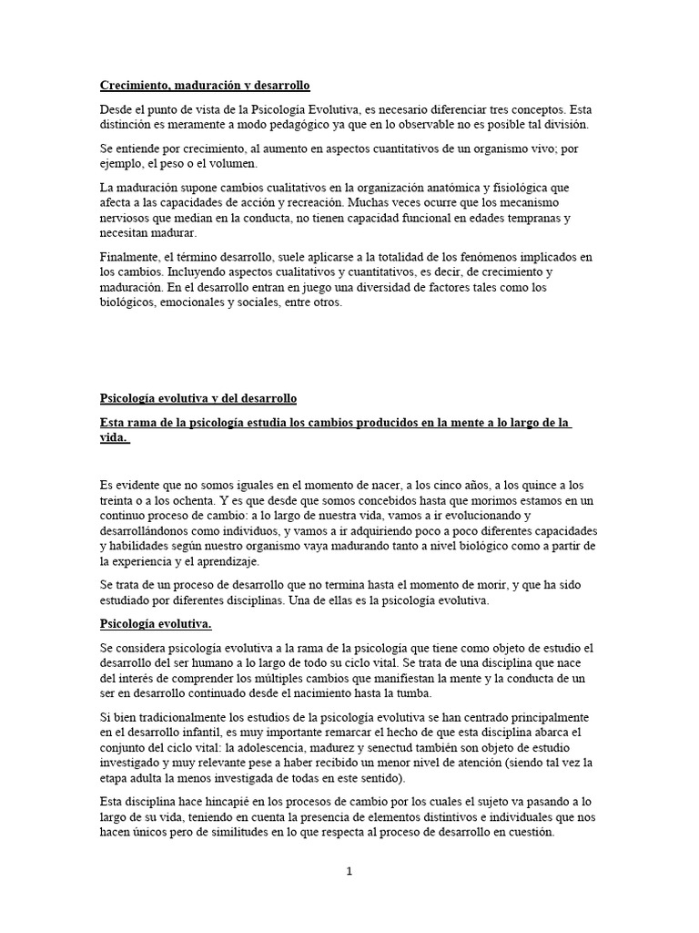 Corrientes Teoricas de La Evolucion 1at. Ciclos Vitales | PDF ...