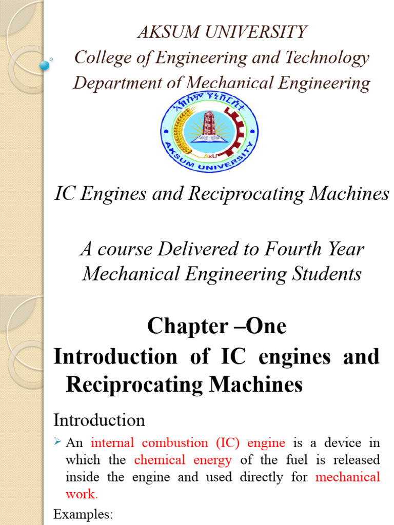 IC Engine Chapter-1-2 | PDF | Engines | Internal Combustion Engine