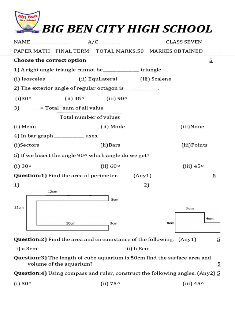 Big Ben Paper Math | PDF