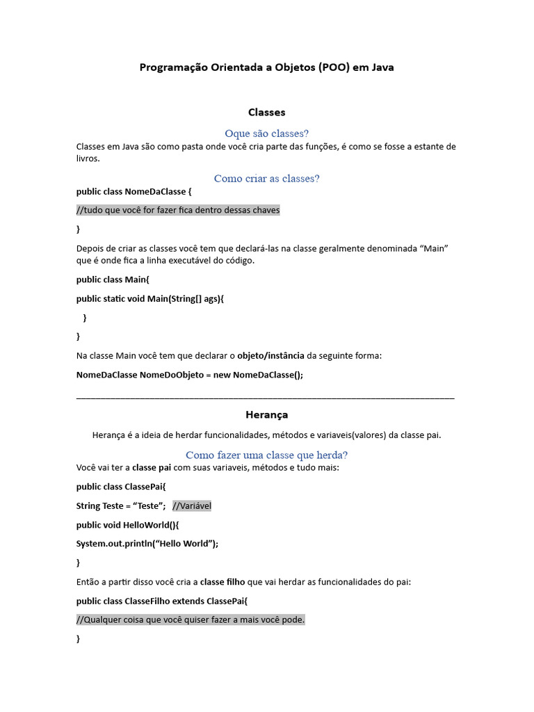 Programação Orientada A Objetos Pdf Classe Programação De Computadores Método