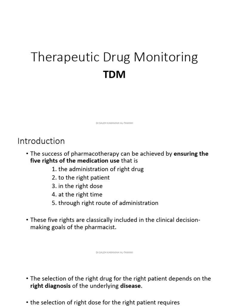 L3 Therapeutic Drug Monitoring TDM | PDF