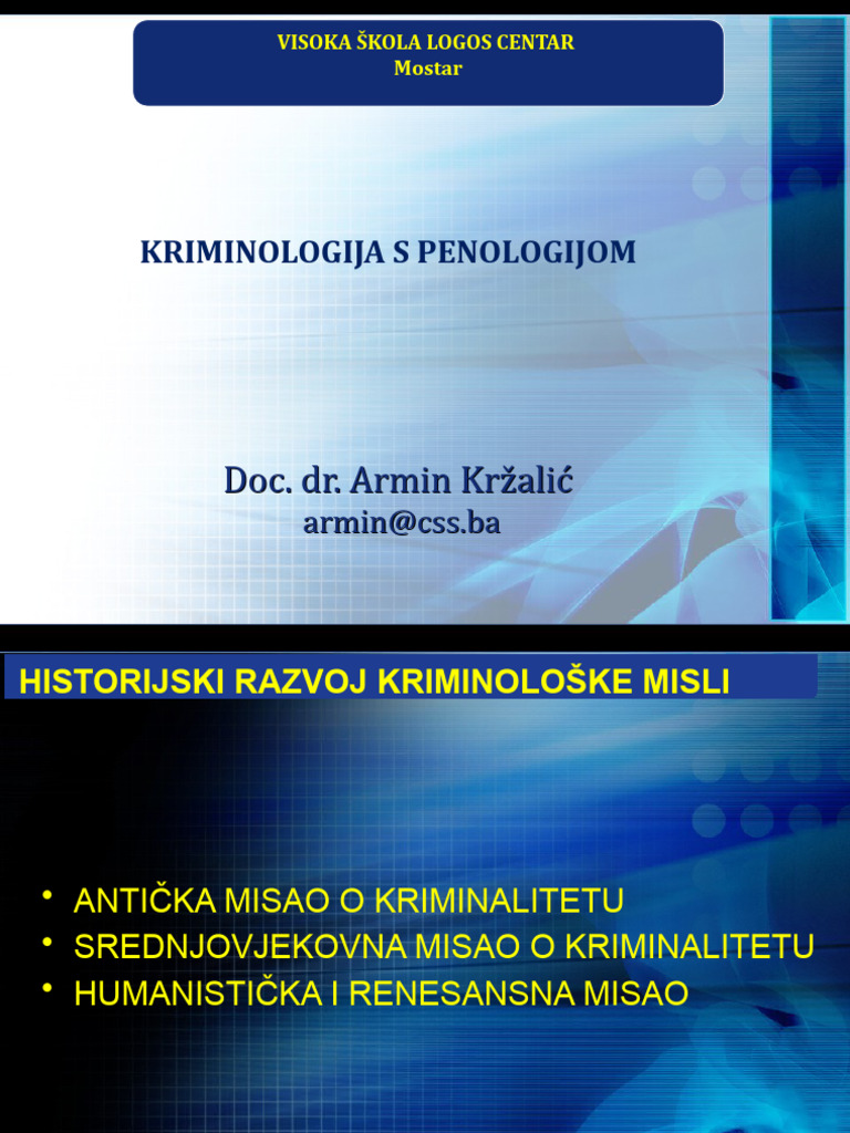 Predavanje Kriminologija VI | PDF