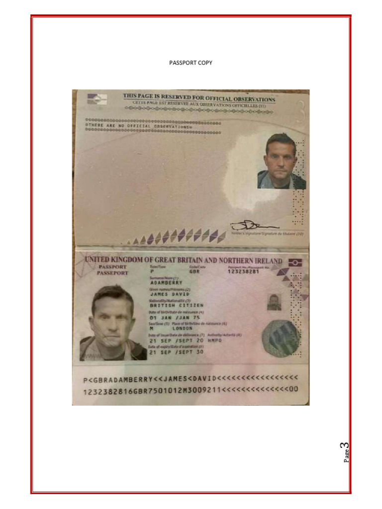 Passport Copy Document Template | PDF