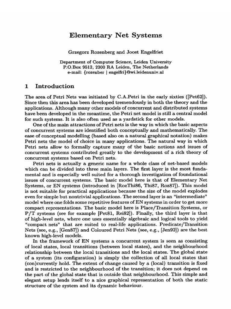 Elementary Net Systems | PDF | Function (Mathematics) | Set (Mathematics)
