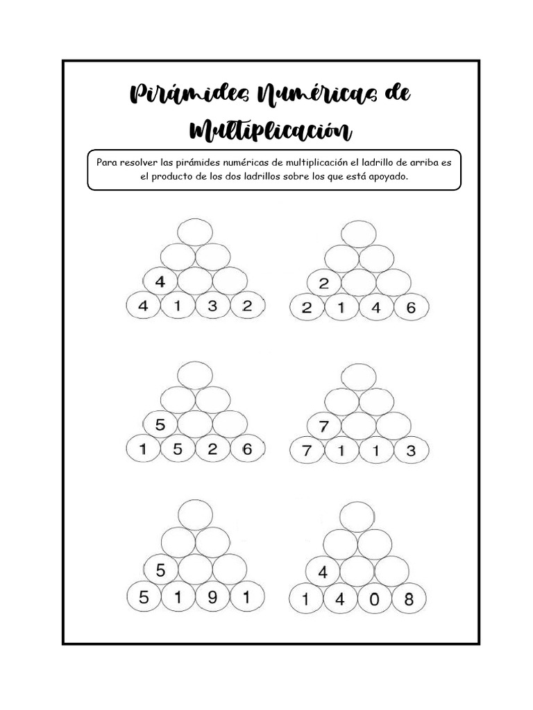 PIRÁMIDES NUMÉRICAS DE MULTIPLICACIÓN | PDF