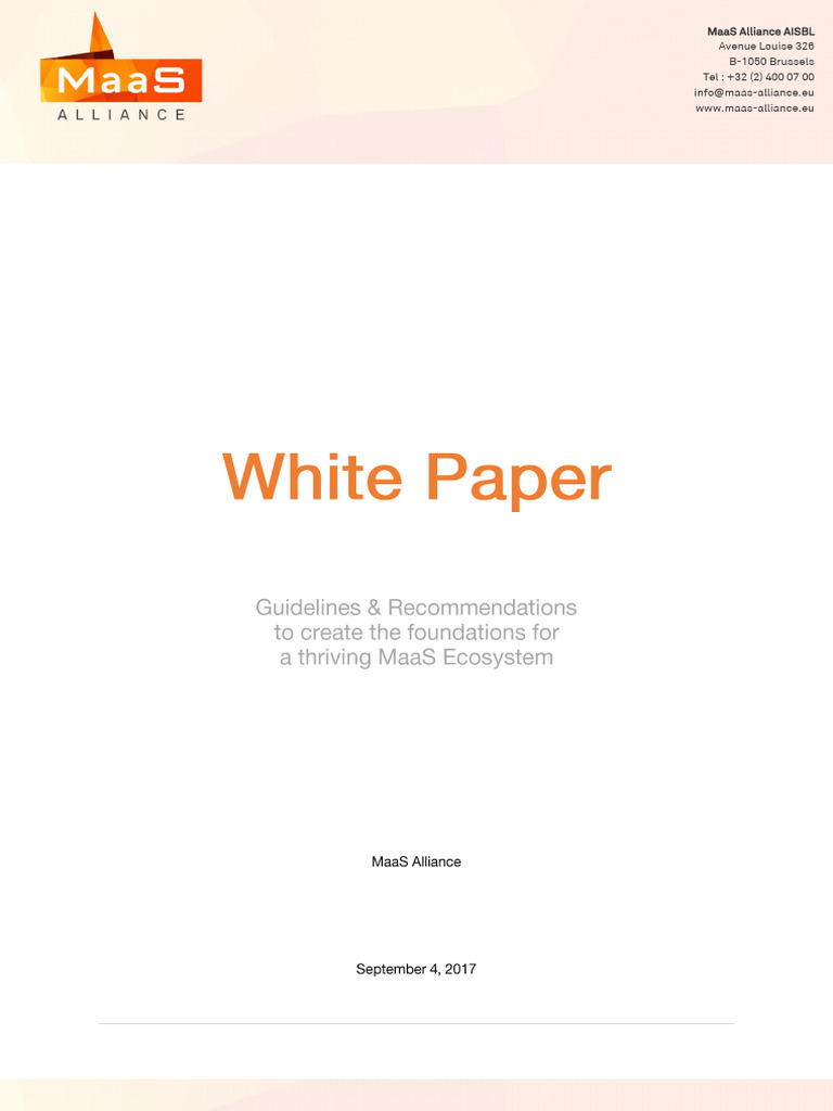 MaaS-WhitePaper Final 040917-2 | PDF | Interoperability | Transport