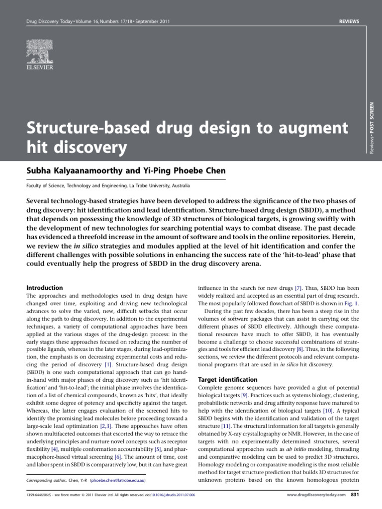 Structure-Based Drug Design To Augment | PDF | Drug Design | Docking (Molecular)