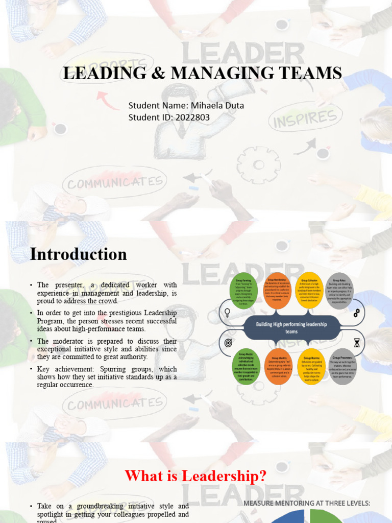 Leading & Managing Teams | PDF | Leadership | Transformational Leadership