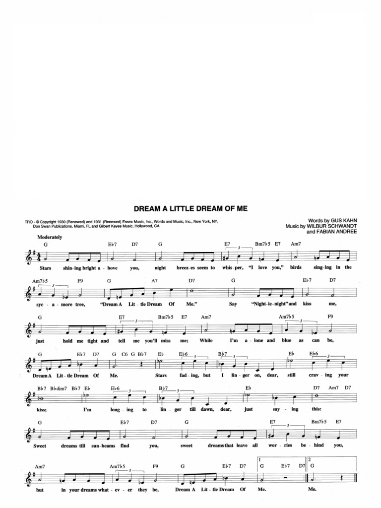 Dream A Little Dream of Me - RB | PDF