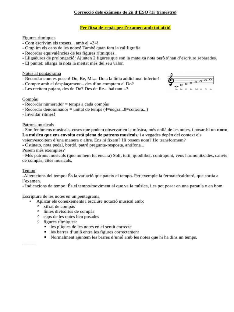 Comentaris I Repàs Correcció Examens | PDF
