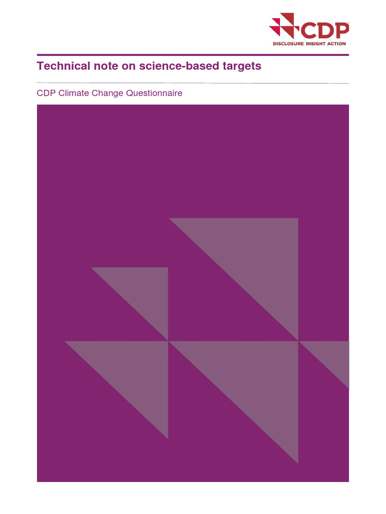 CDP Technical Note Science Based Targets | PDF | Finance & Money Management
