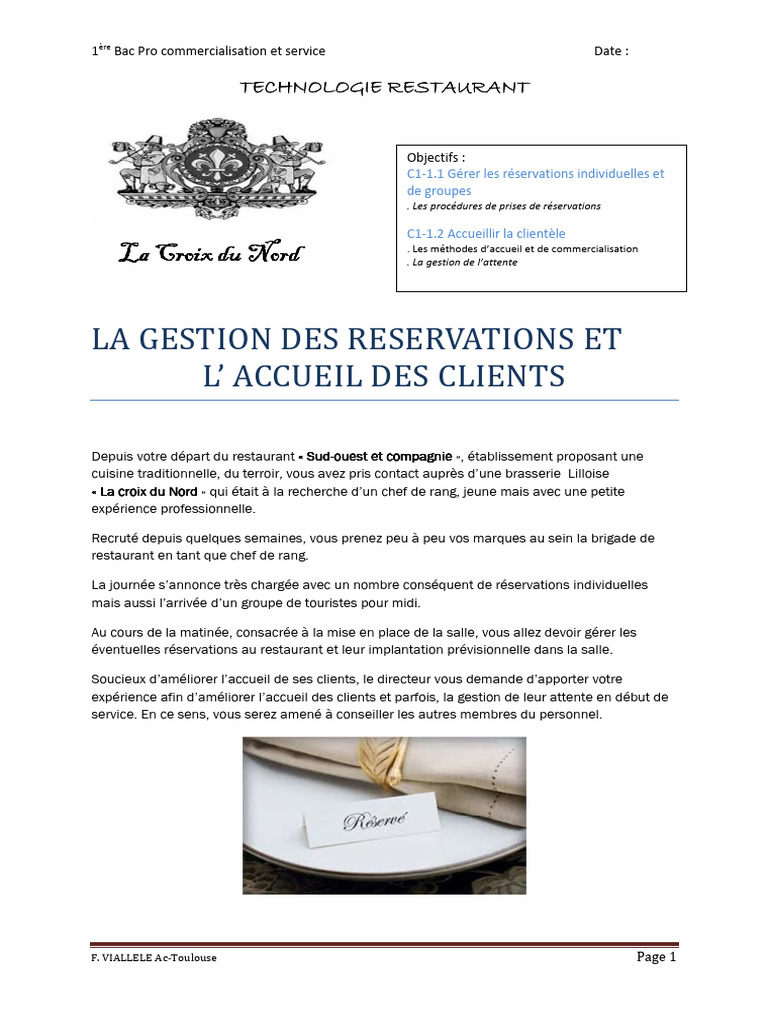 La Gestion Des Reservations Bac CSR F Viallele-5 | PDF La Gestion Des Reservations Bac CSR F Viallele-5 | PDF