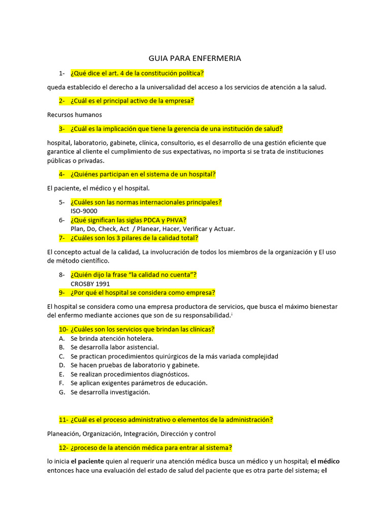 Guia para Enfermeria | PDF | Hospital | Enfermería