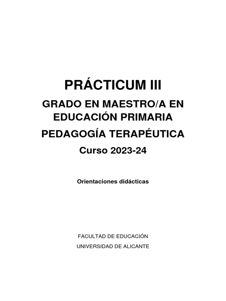 Practicum III Primaria PT 2023 24 | PDF | Evaluación | Maestros