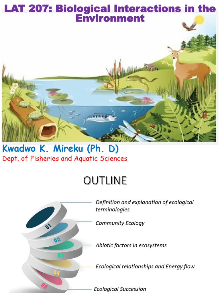 LAT 207 Lectures 1-3 | PDF | Ecological Niche | Food Web