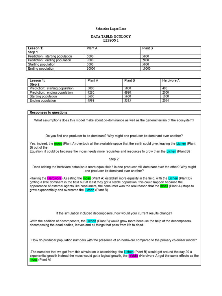 Data Table Ecology | PDF | Science & Mathematics