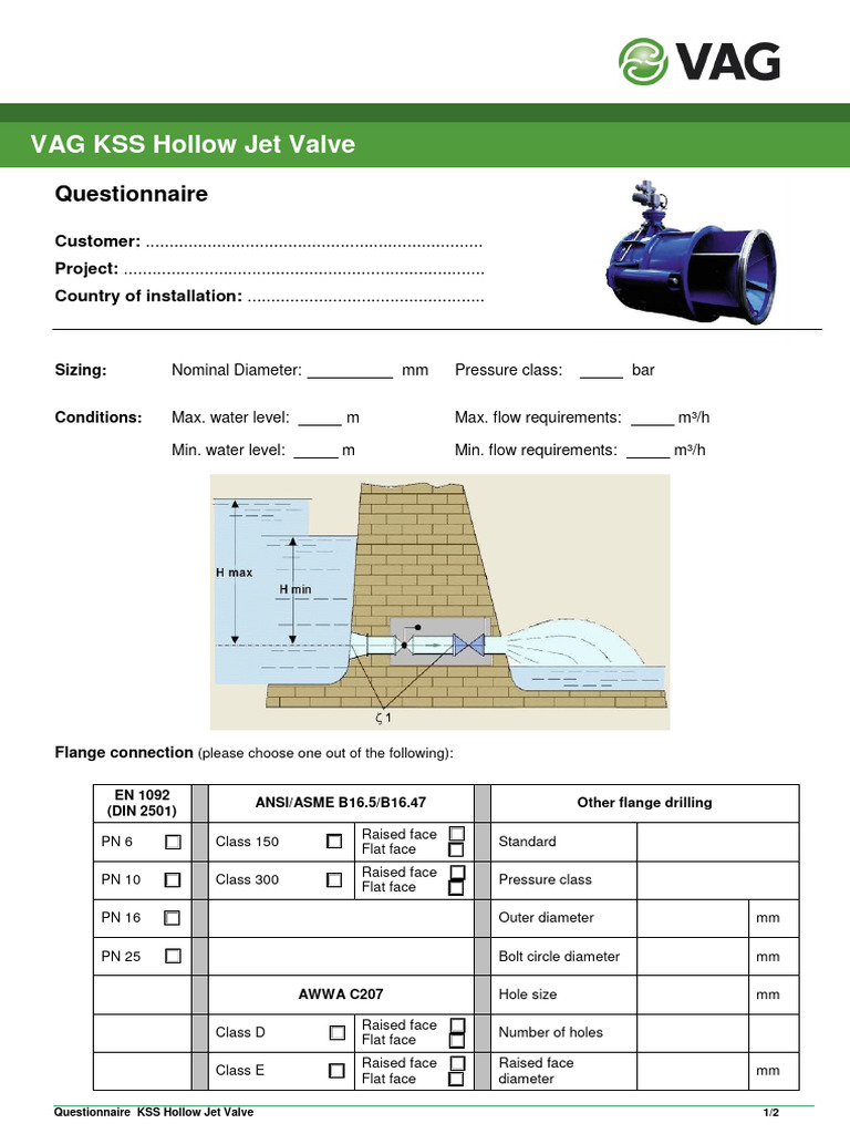 VAG Questionaire For KSS Hollow Jet Valve - en - New | PDF
