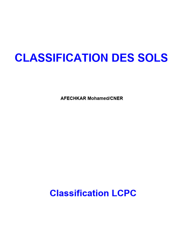 Classification Des Sols | PDF