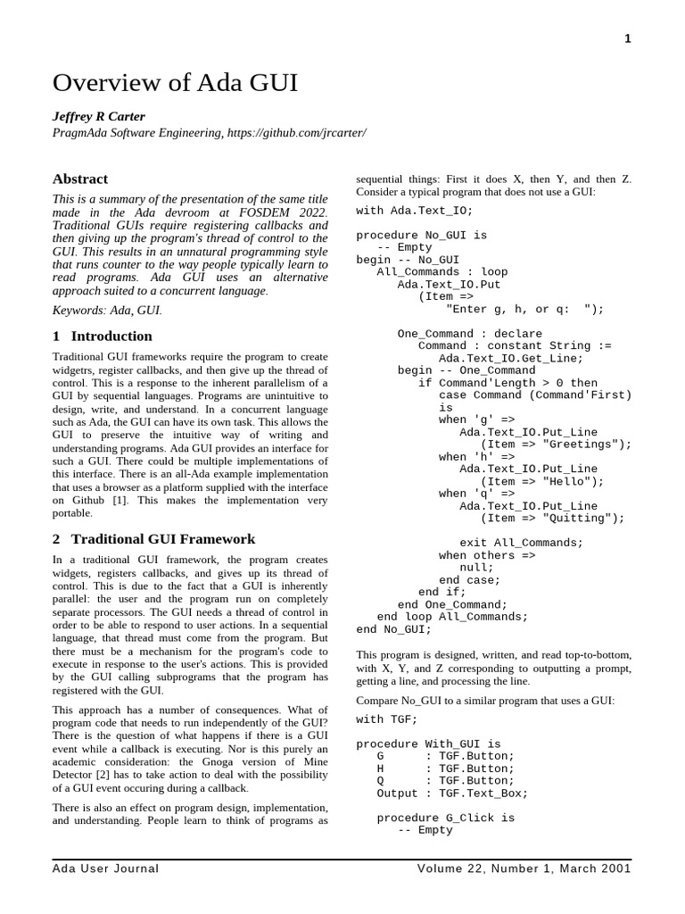 Overview of Ada GUI | Download Free PDF | Graphical User Interfaces ... Overview of Ada GUI | Download Free PDF | Graphical User Interfaces ...