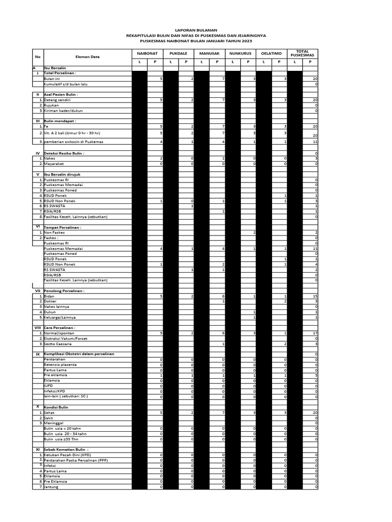 Form Sikda Bulin 2023 - Naibonat | PDF