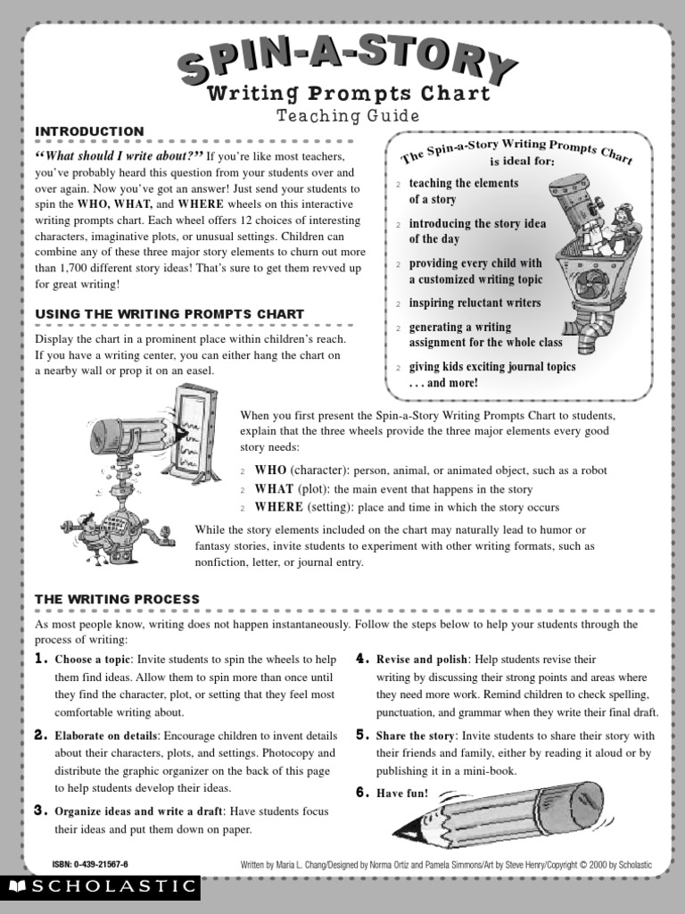 Spin Story Writing Prompt Chart | PDF | Communication | Teaching And ...