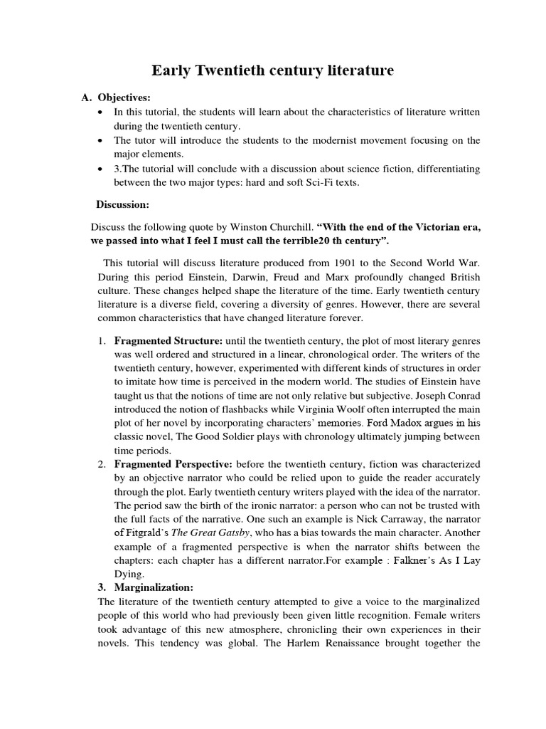 7th Early Twentieth Century Literature | PDF | Science Fiction ...