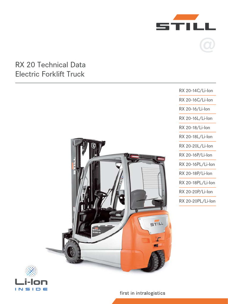 STILL RX 20 Electric Forklift Specs | PDF | Motor Vehicle | Vehicle ...