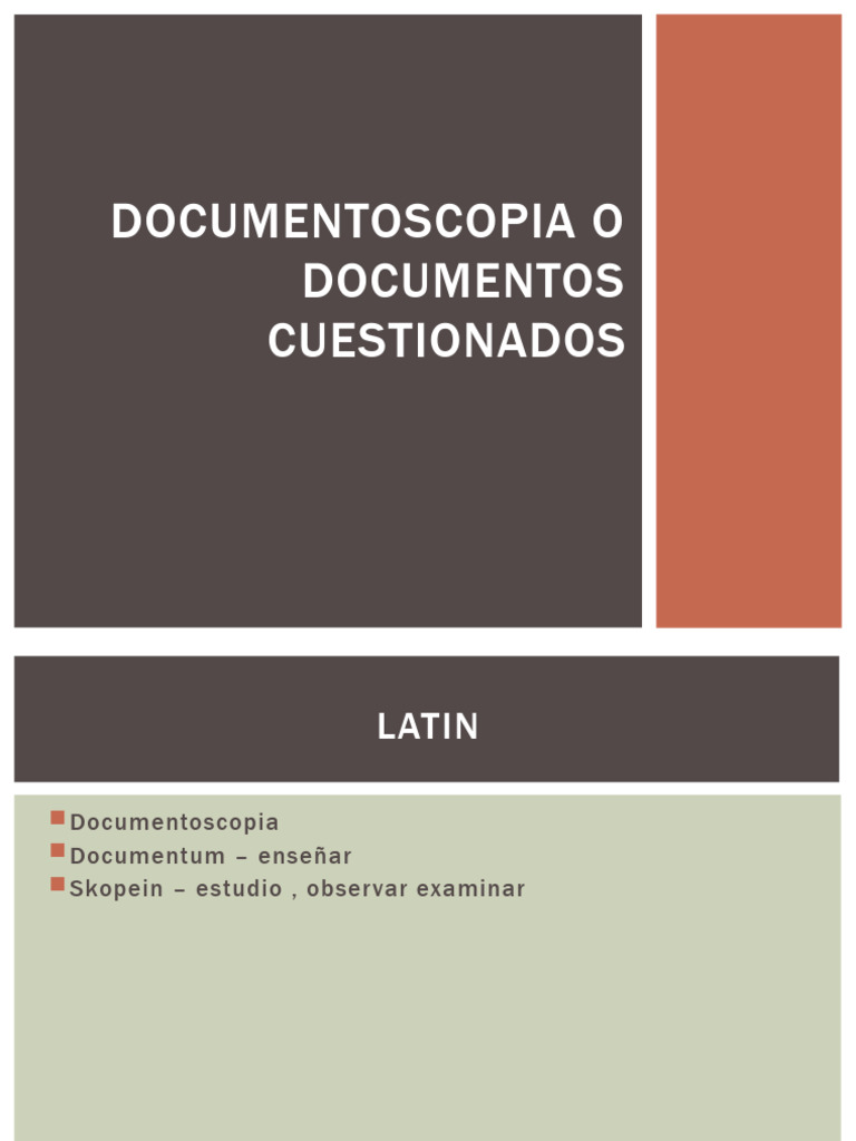 Documentoscopia o Documentos Cuestionados | PDF