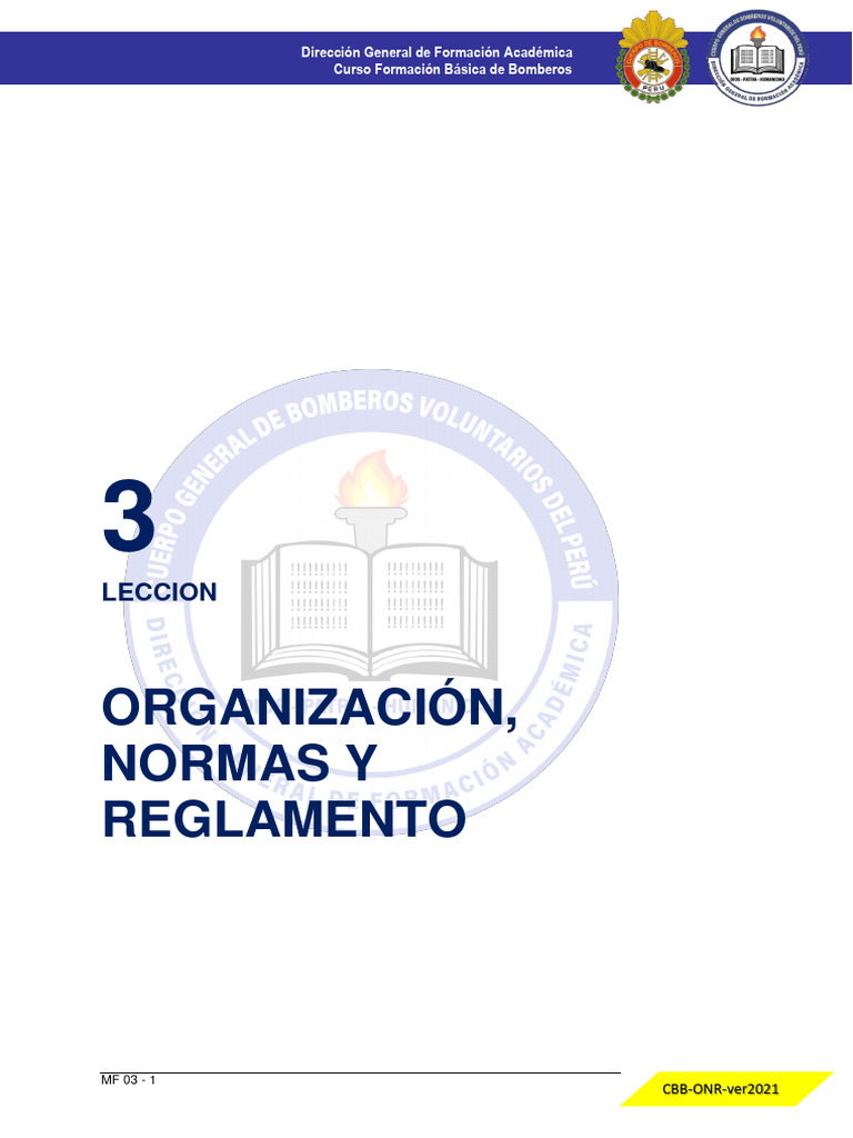 MF - Lección 03 - Organización, Normas y Reglamentos - MF - 2021 2 | PDF | Oficial general ...