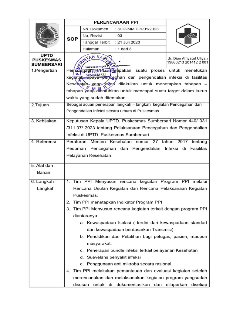 1 Sop Perencanaan Ppi 23 | PDF