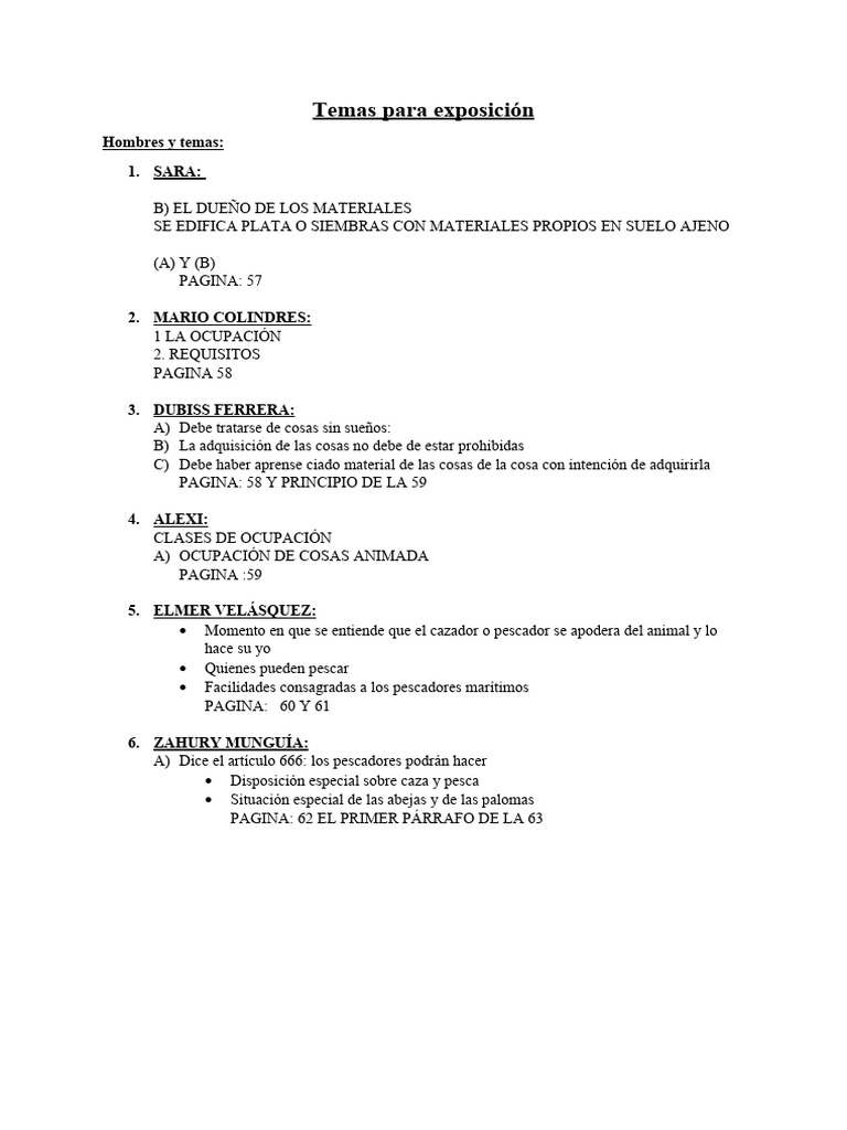 Temas para Exposición | PDF