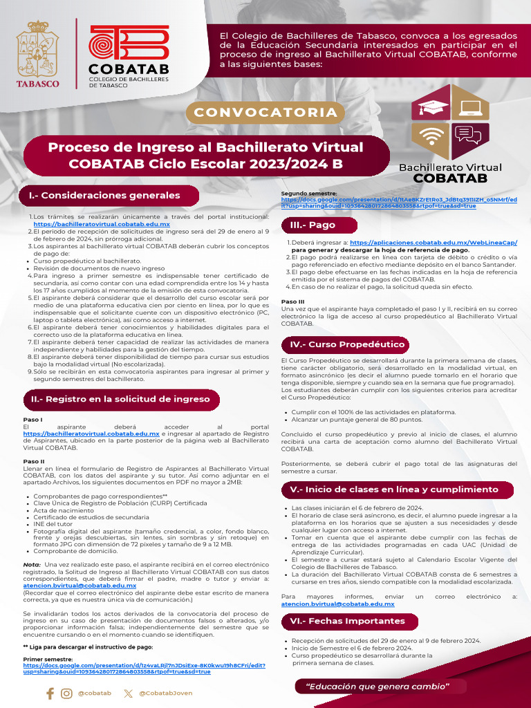 Convo Bachilleratovirtual CBT | PDF