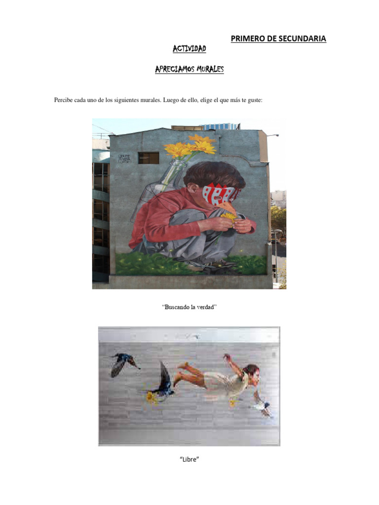 Ficha de Murales Primero de Secundaria | PDF