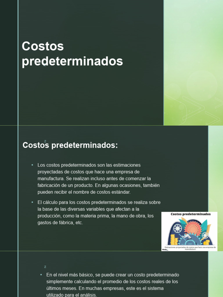 Costos Predeterminados | PDF