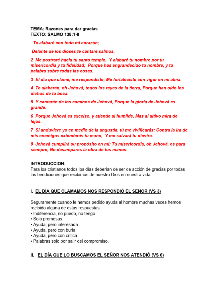 5 Razones para Dar Gracias A Dios | PDF | Salmos