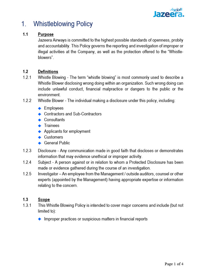 Whistleblowing Policy March 2020 Website Upload | PDF | Whistleblower ...