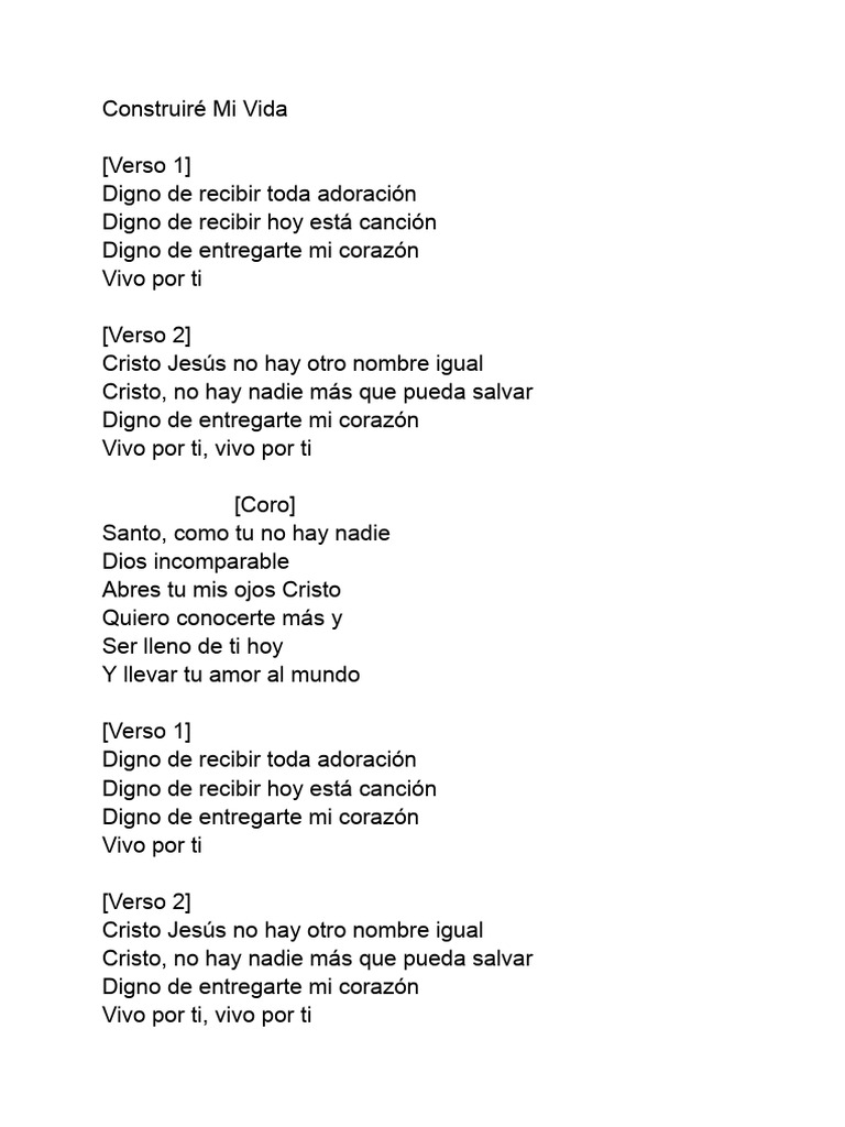 Construire mi vida-Letra | PDF