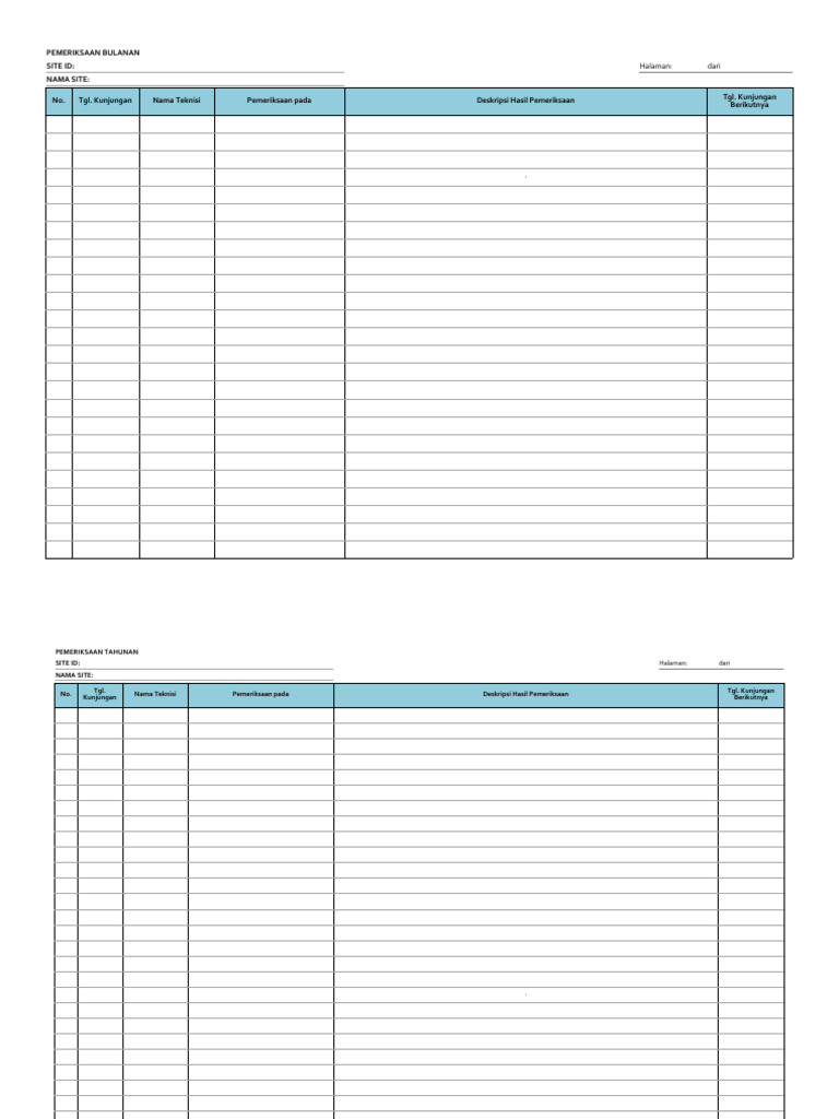Maintenance Checklist Harian | PDF