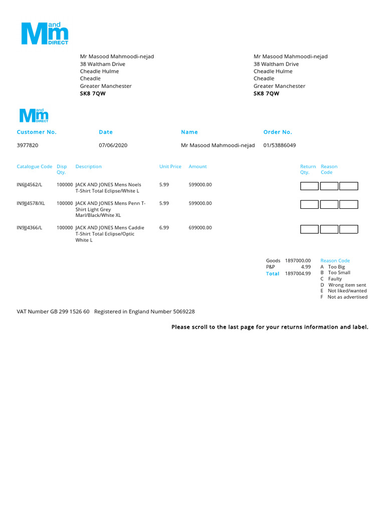 Dispatch Note 82701615 | PDF | Mail | Service Industries