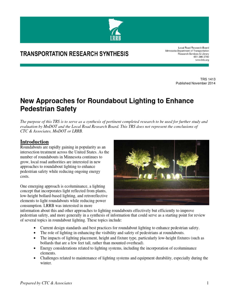 TRS1413 - Roundabout Lightning | PDF | Lighting | Pedestrian Crossing
