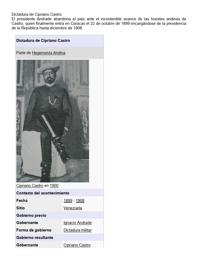 Ignacio Andrade y Cipriano Castro | PDF | Gobierno