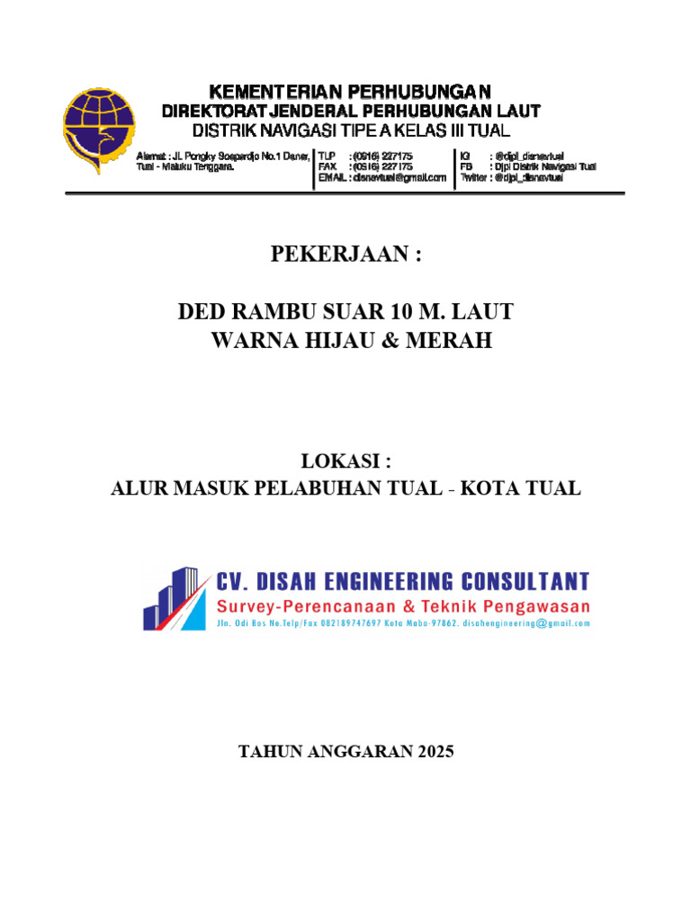 DED Lanjutan Rambu Suar (Kobroor) | PDF