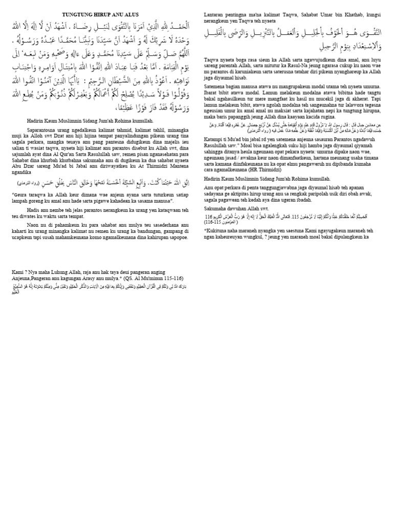 TUNGTUNG HIRUP ANU ALUS | PDF