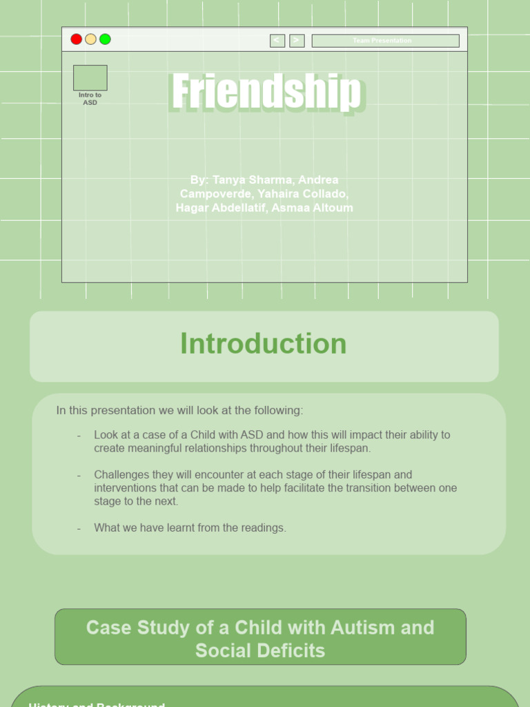 IntrotoASD - Friendship Presentation | PDF | Autism Spectrum | Social ...